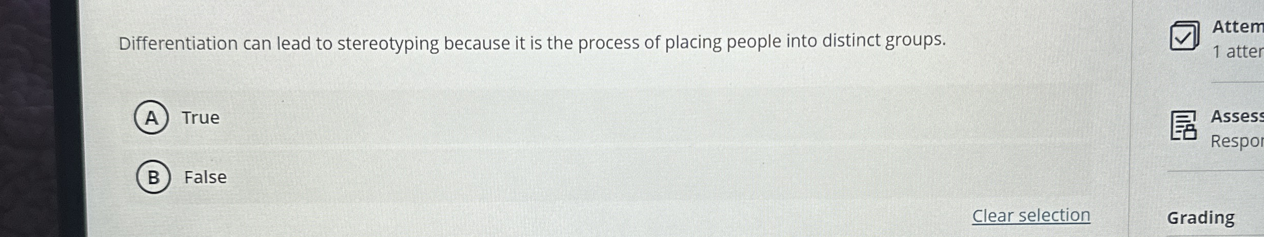 Solved Differentiation can lead to stereotyping because it | Chegg.com