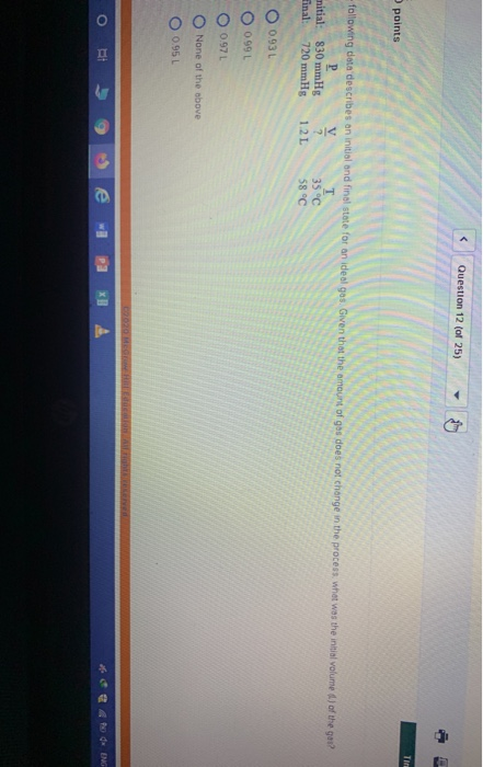 Solved Question 12 (of 25) points - following data describes | Chegg.com