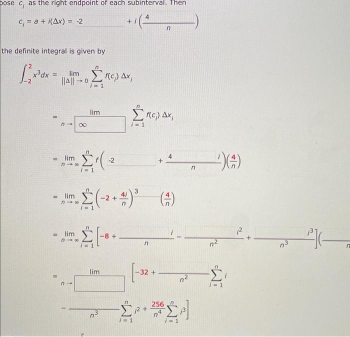 Solved ci as the right endpoint of each subinterval. Then | Chegg.com