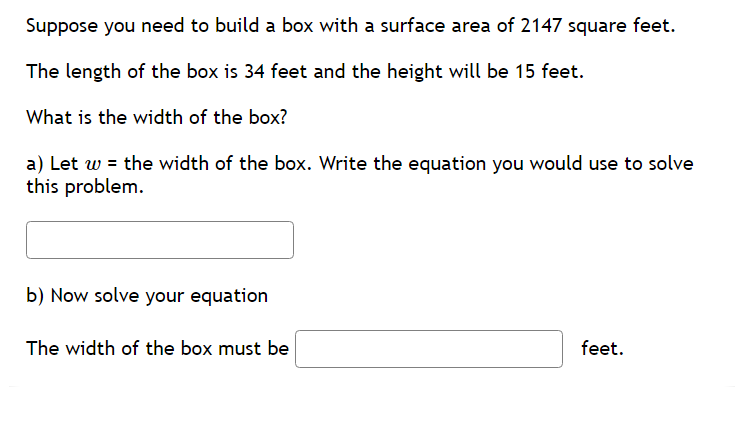 Solved Suppose you need to build a box with a surface area | Chegg.com