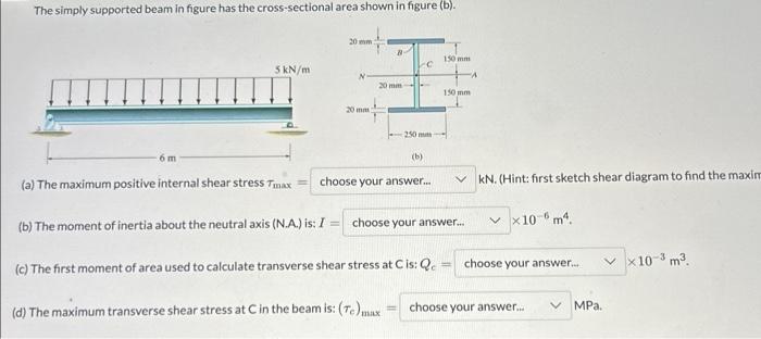 Solved (a) The maximum positive internal shear stress τmax= | Chegg.com