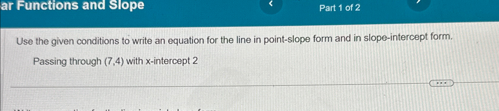 Solved ar Functions and SlopePart 1 ﻿of 2Use the given | Chegg.com