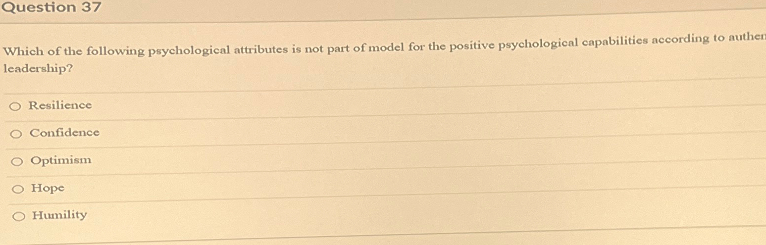 Solved Question 37Which of the following psychological | Chegg.com
