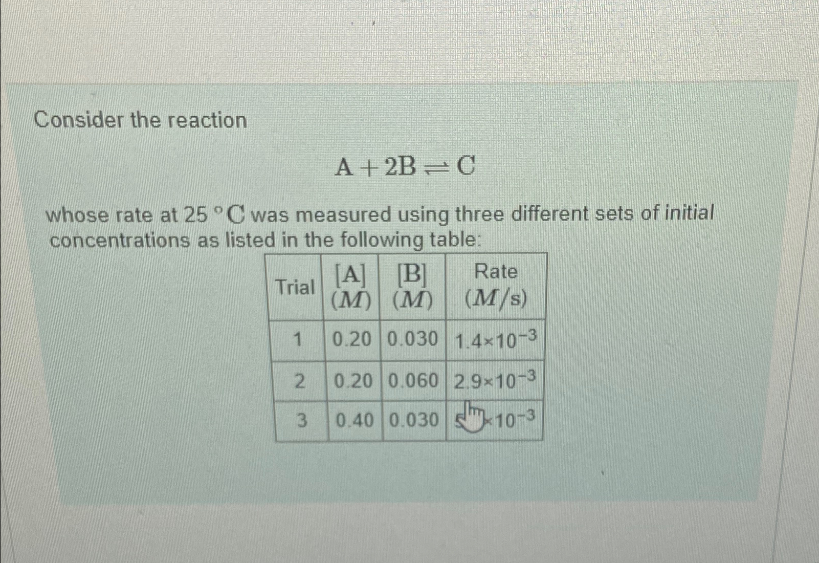 Consider The Reactiona 2b⇌cwhose Rate At 25°c ﻿was