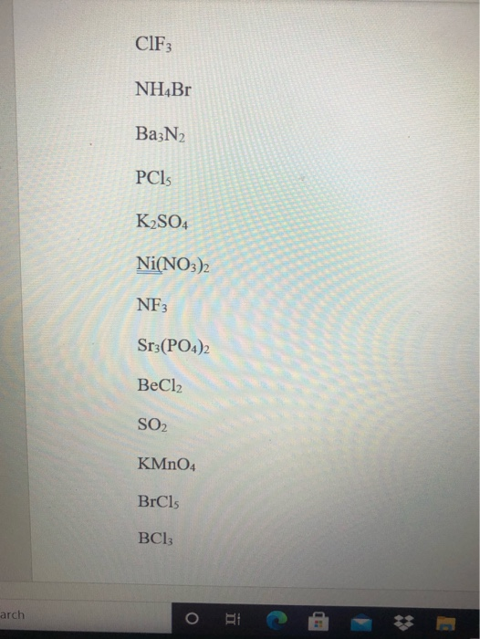 Solved CIF: NHB Ba3N2 PCI K2SO4 Ni(NO3)2 NF3 Sr3(PO4)2 BeCl2 | Chegg.com