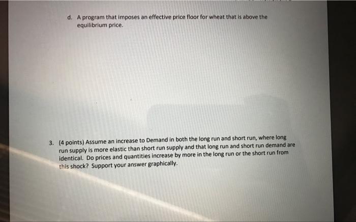 Solved 2. (12 points, 3 points each) For each of the | Chegg.com