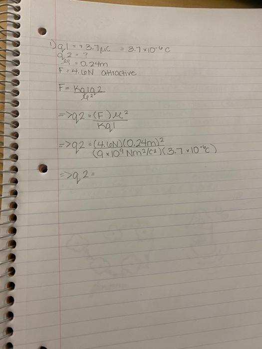 Solved In a vacuum, two particles have charges of q1 and q2 | Chegg.com