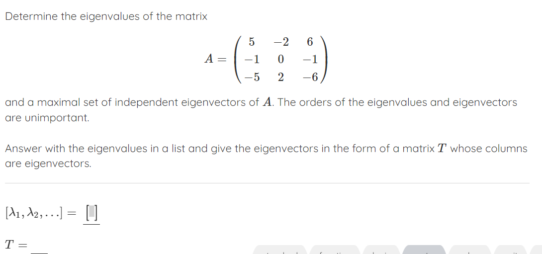Solved Determine the eigenvalues of the | Chegg.com