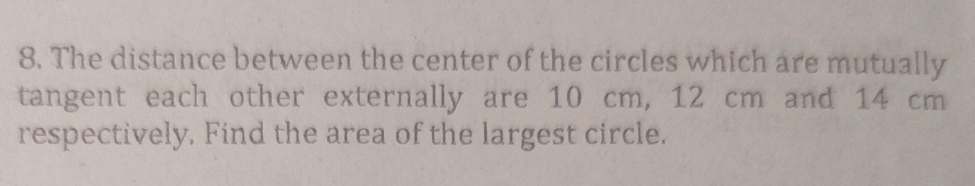 Solved The distance between the center of the circles which | Chegg.com