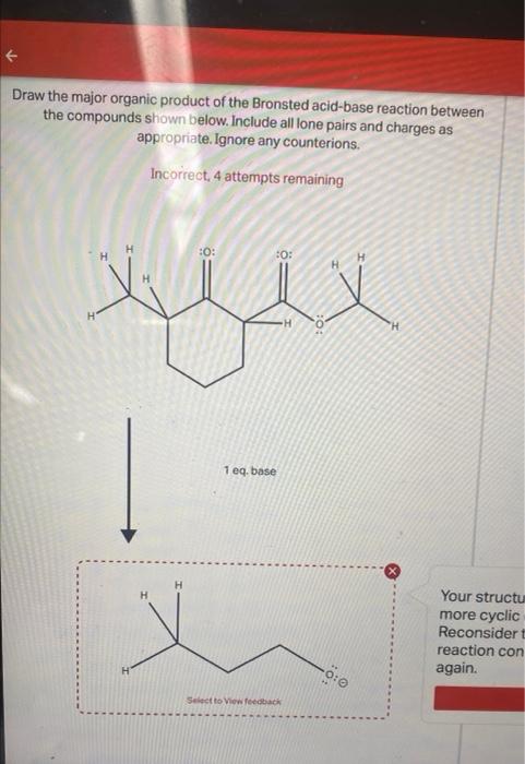 Solved Draw the major organic product of the Bronsted | Chegg.com