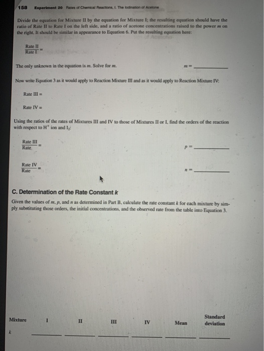 Solved Name Section Experiment 20 Data and Calculations: The | Chegg.com