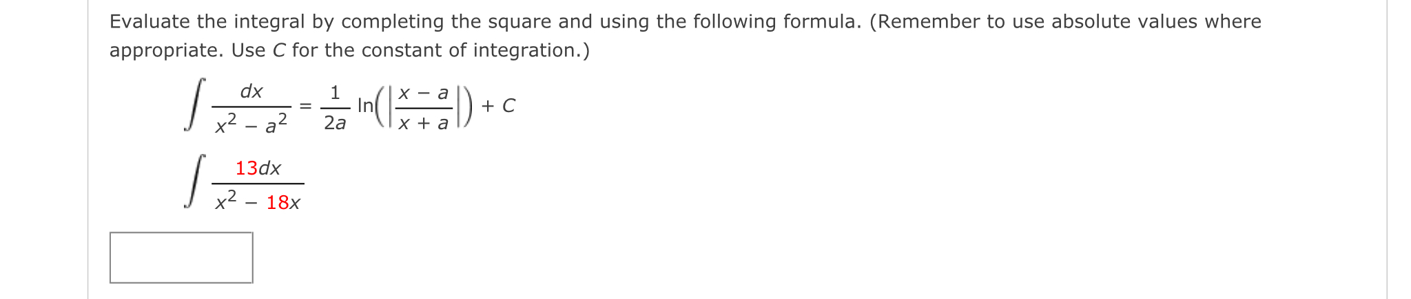 Solved Evaluate the integral by completing the square and | Chegg.com