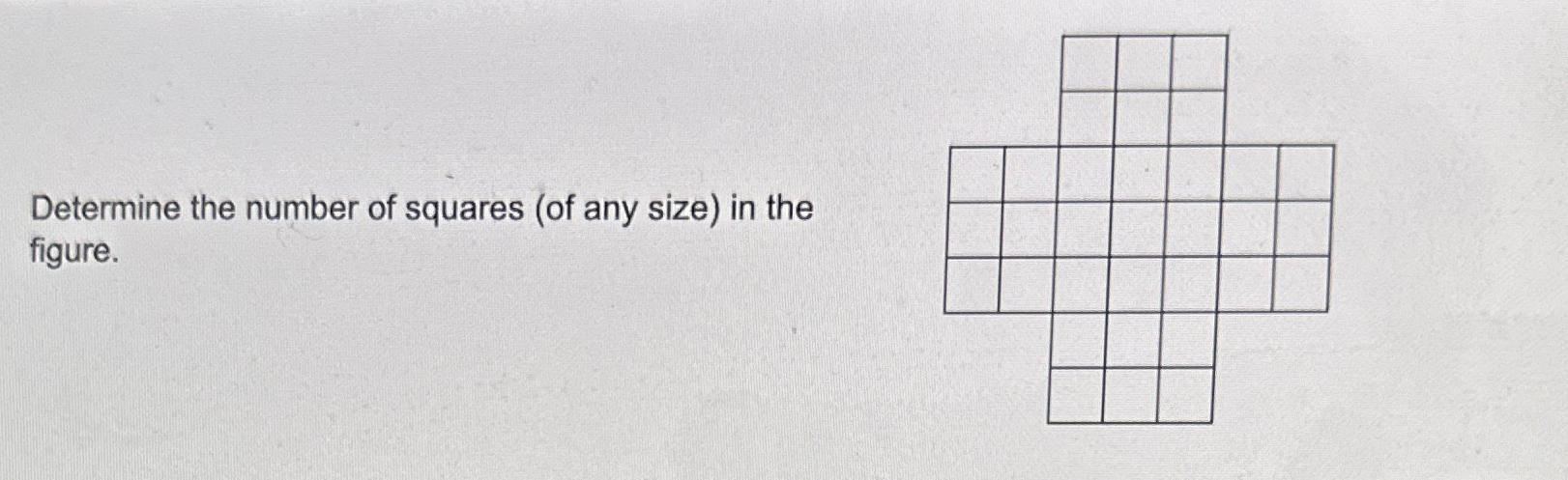 Solved Determine the number of squares (of any size) ﻿in the | Chegg.com