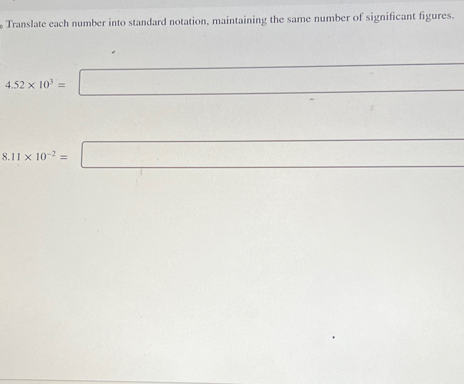 Solved Translate each number into standard notation, | Chegg.com