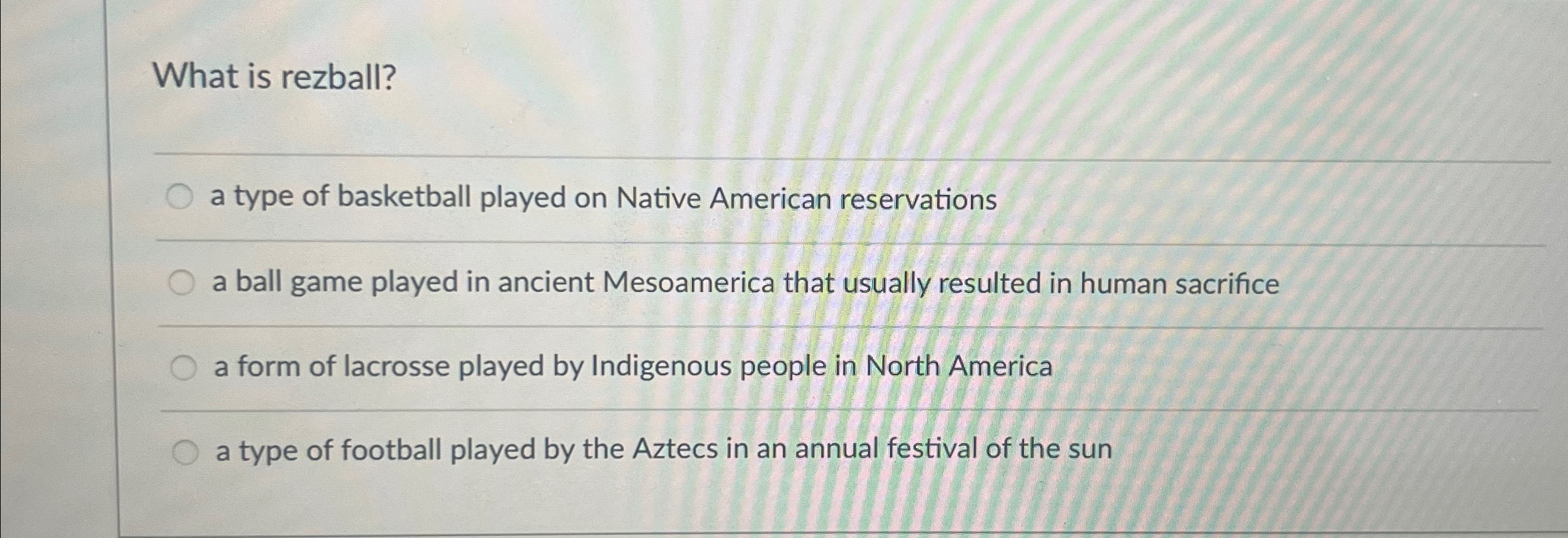 Solved What is rezball?q,a type of basketball played on | Chegg.com