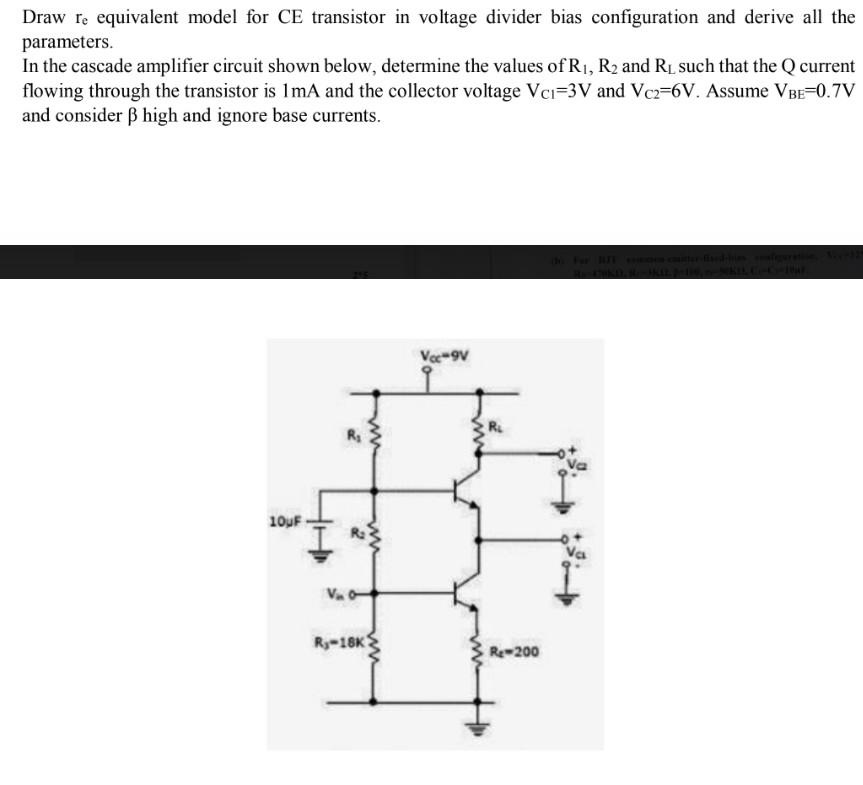 Solved Draw re equivalent model for CE transistor in voltage | Chegg.com