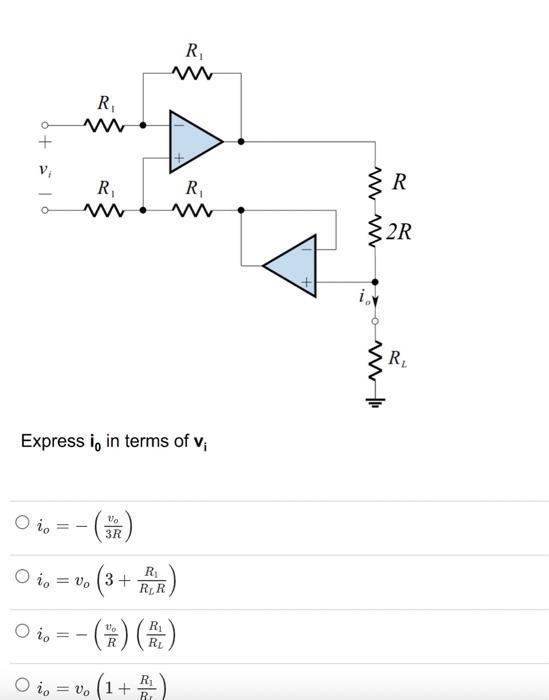 Solved Express i0 in terms of vi | Chegg.com