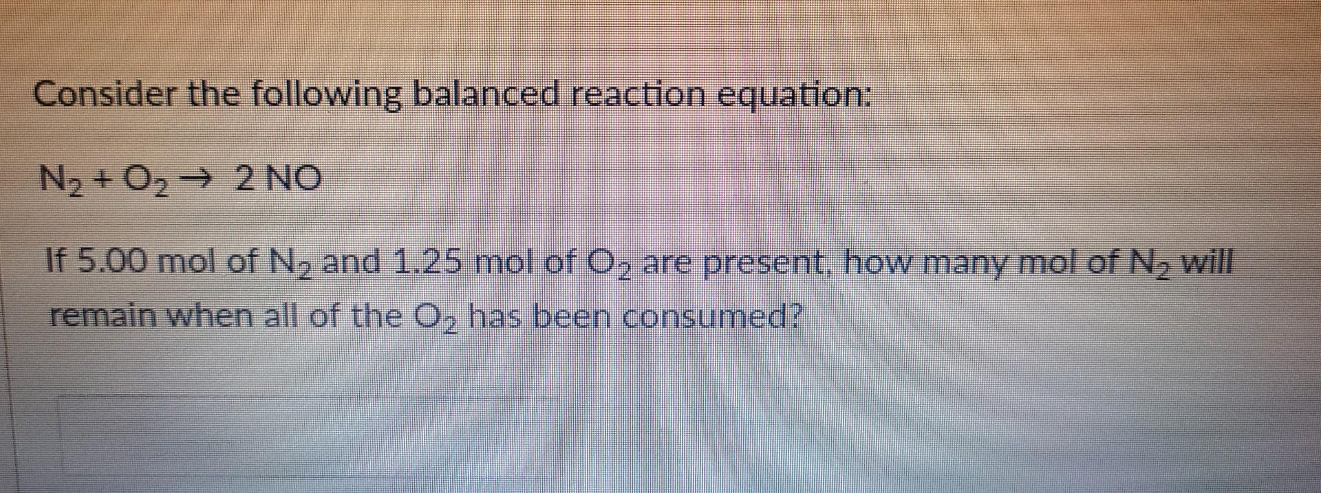 Solved Consider The Following Balanced Reaction Equation