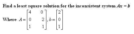 Solved Find a least square solution for the inconsistent | Chegg.com