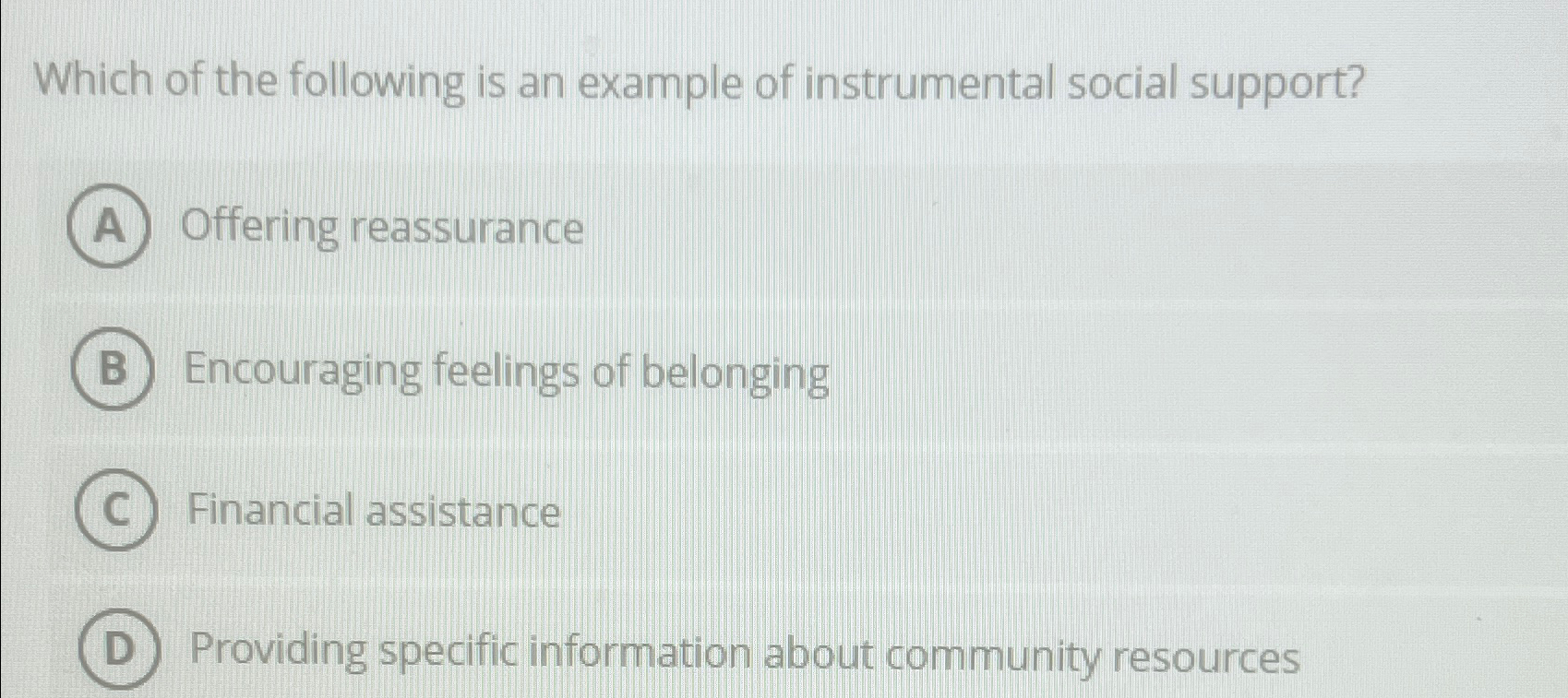 Solved Which of the following is an example of instrumental | Chegg.com