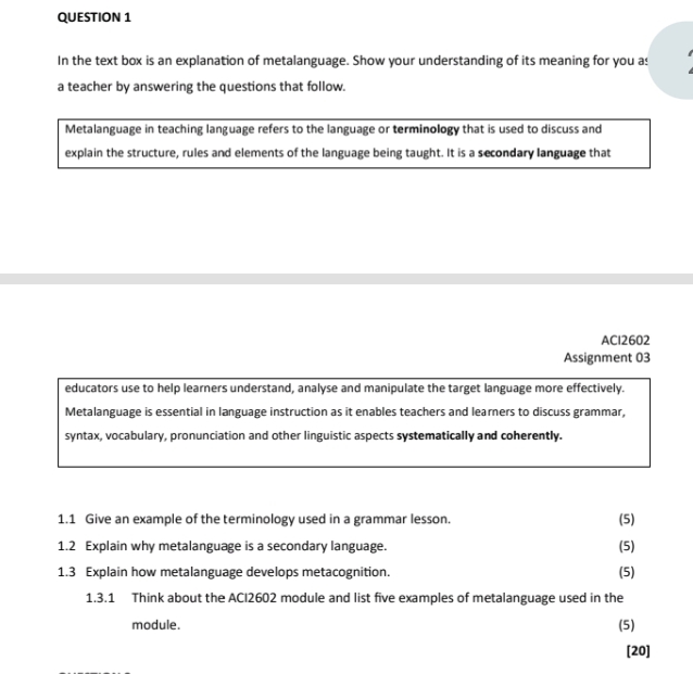 Solved QUESTION 1In the text box is an explanation of | Chegg.com