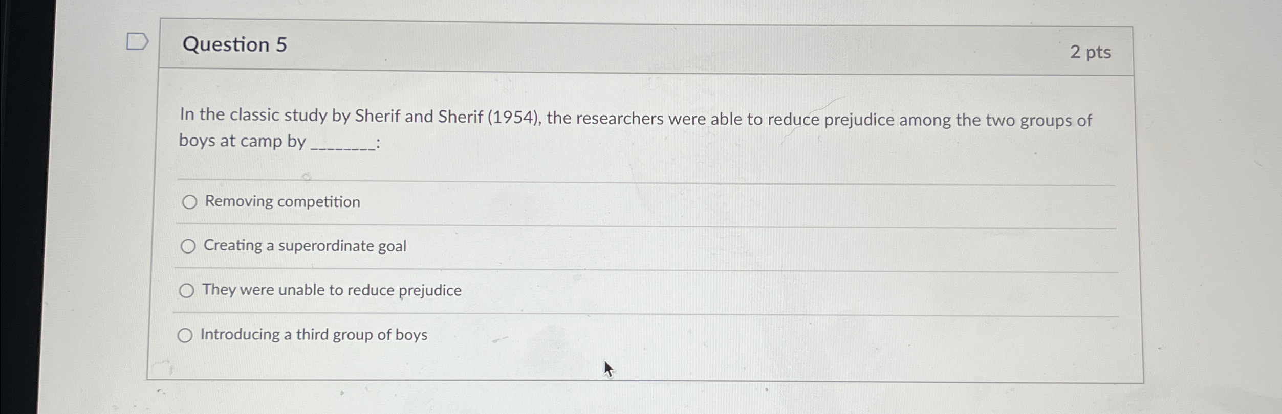 Solved Question 52 ﻿ptsIn the classic study by Sherif and | Chegg.com