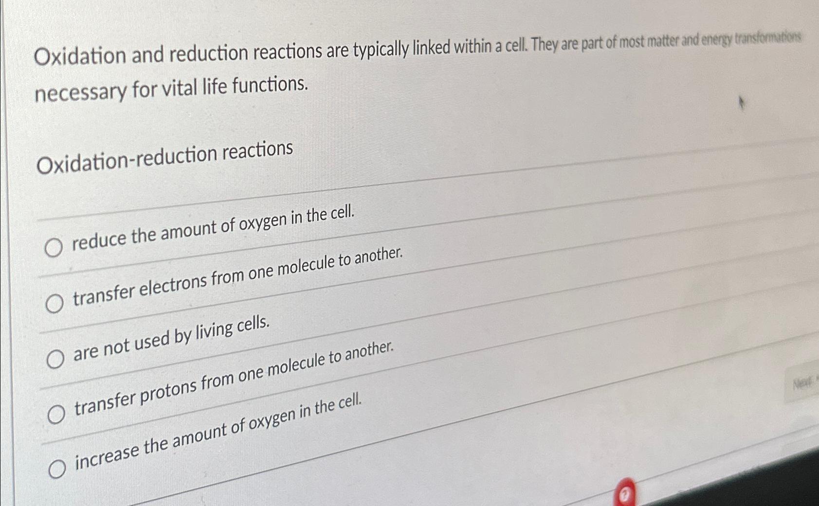 Solved Oxidation and reduction reactions are typically | Chegg.com