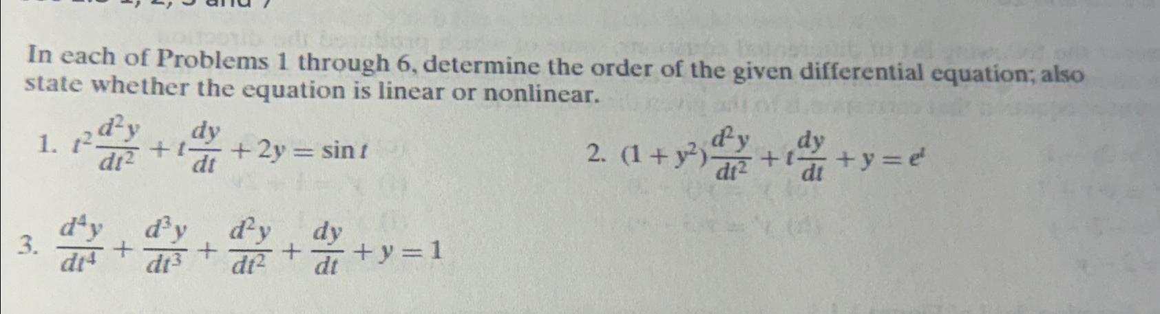 Solved In each of Problems 1 ﻿through 6, ﻿determine the | Chegg.com