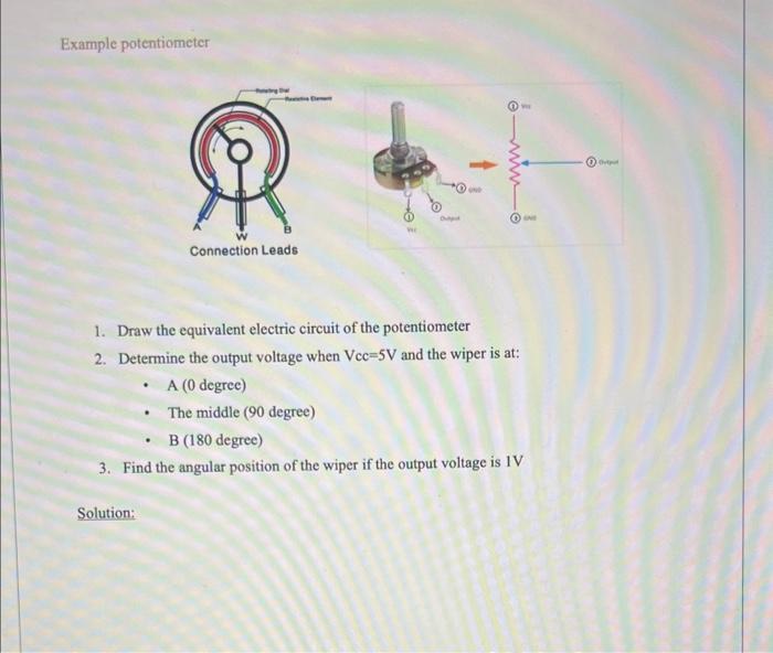 Solved Example potenfiometer 1. Draw the equivalent electric | Chegg.com
