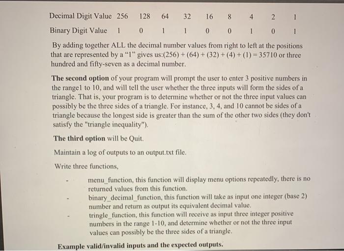 Solved 0 Decimal Digit Value 256 128 64 32 16 8 4 2 1 | Chegg.com