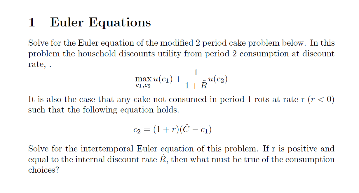 Solved 1 ﻿Euler EquationsSolve for the Euler equation of the | Chegg.com