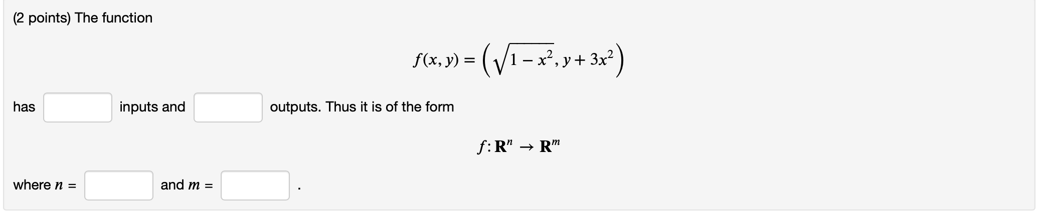 Solved (2 ﻿points) ﻿The | Chegg.com
