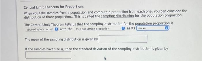 Solved Central Limit Theorem for Proportions When you take | Chegg.com