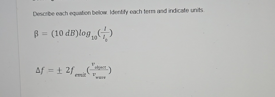 Solved Describe each equation below. Identify each term and | Chegg.com