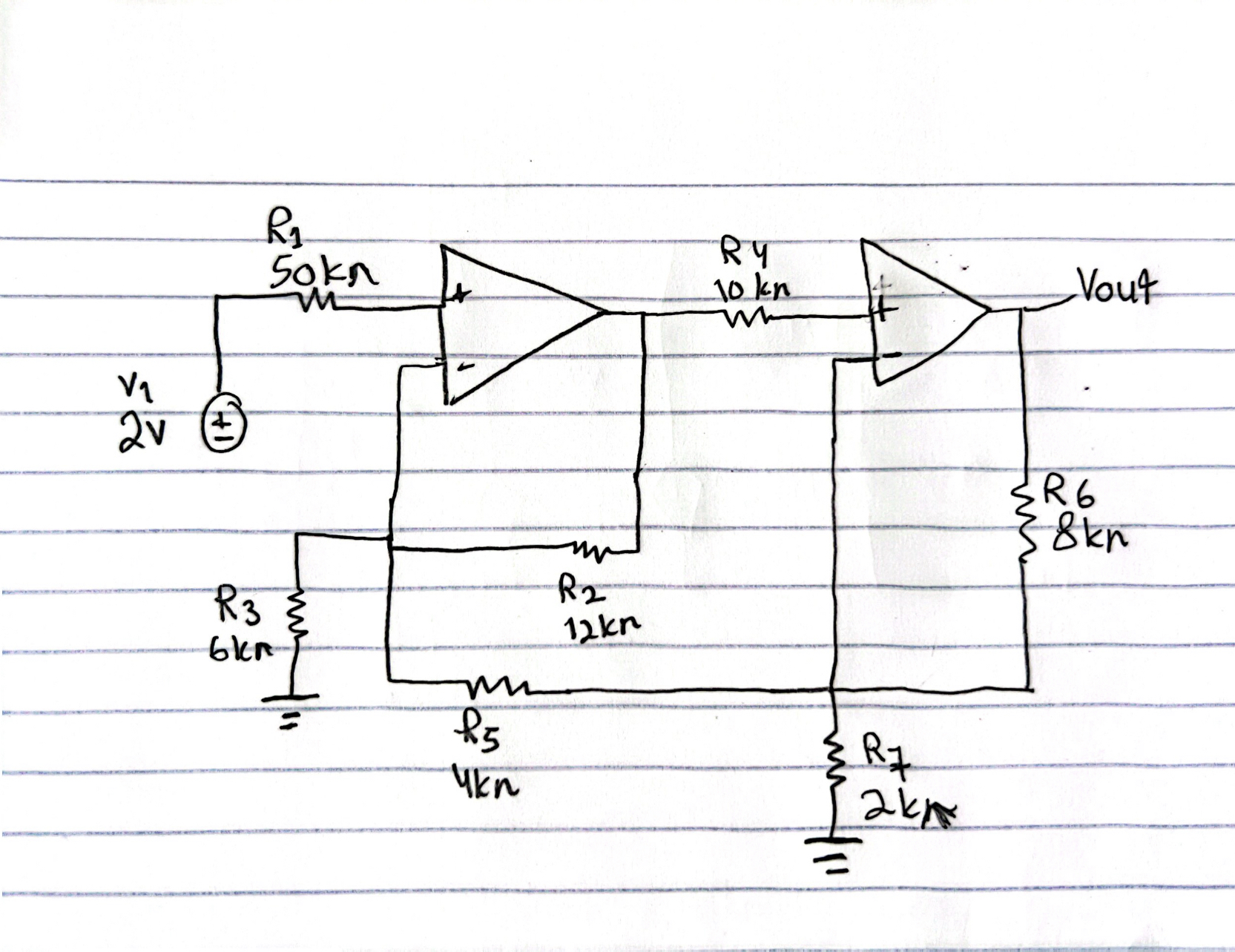 Solved Determine the value of Vout in the circuit below. | Chegg.com