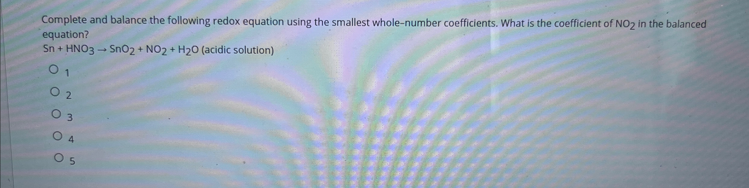 Solved Complete and balance the following redox equation | Chegg.com