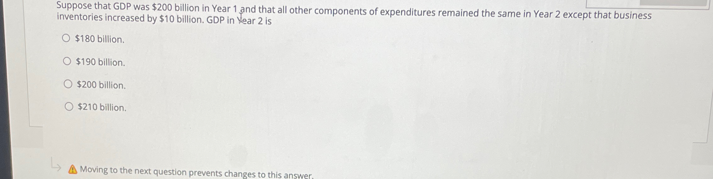 Solved Suppose that GDP was $200 ﻿billion in Year 1 ﻿and | Chegg.com