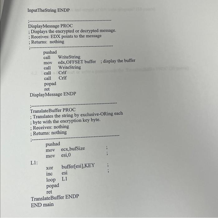 Solved 4. Read the following Assembly combined programs | Chegg.com