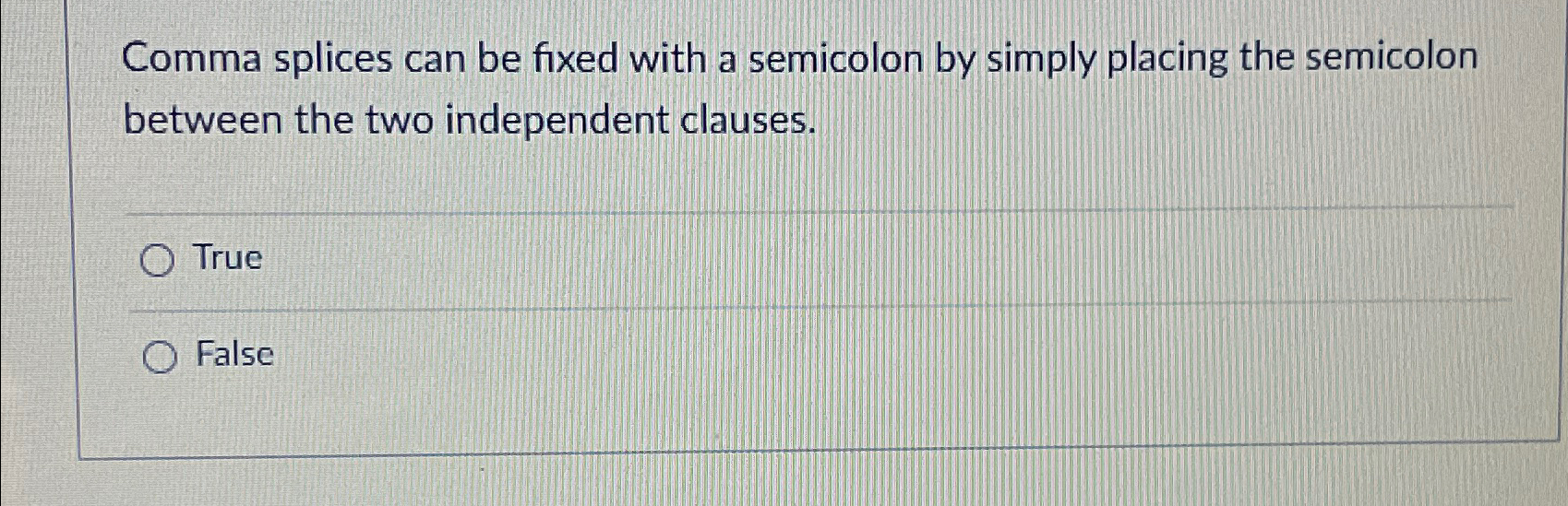 Solved Comma splices can be fixed with a semicolon by simply | Chegg.com