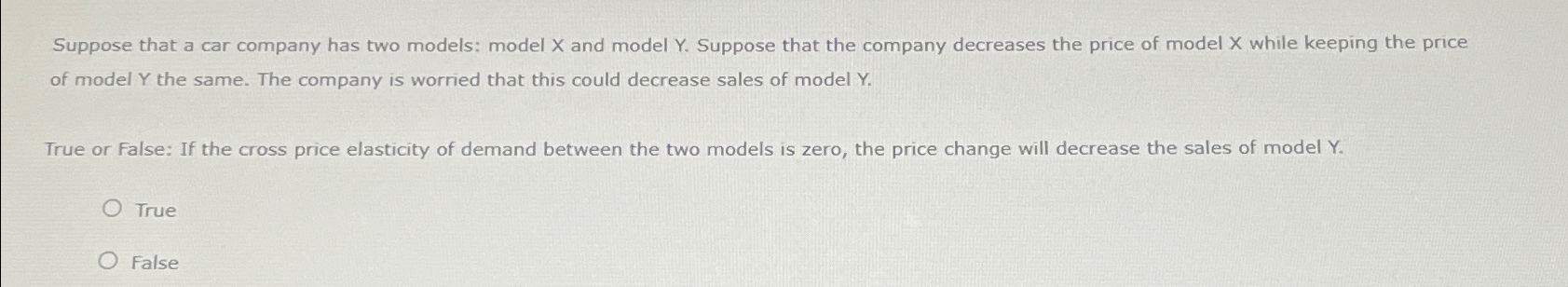 Solved Suppose that a car company has two models: model x | Chegg.com