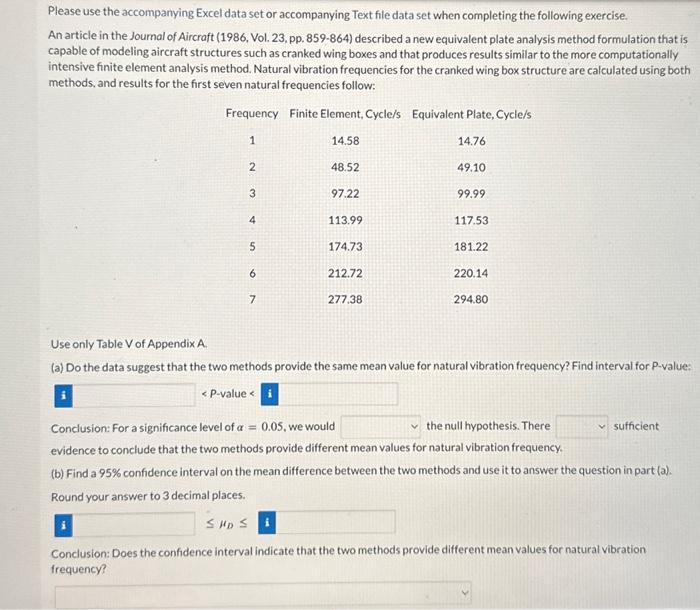 Solved Please use the accompanying Excel data set or | Chegg.com