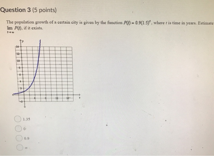 Solved Question 3 (5 points) The population growth of a | Chegg.com