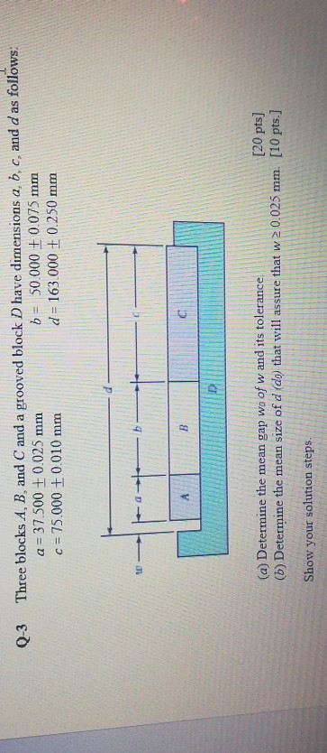 Solved Q-3 Three blocks A, B, and C and a grooved block D | Chegg.com