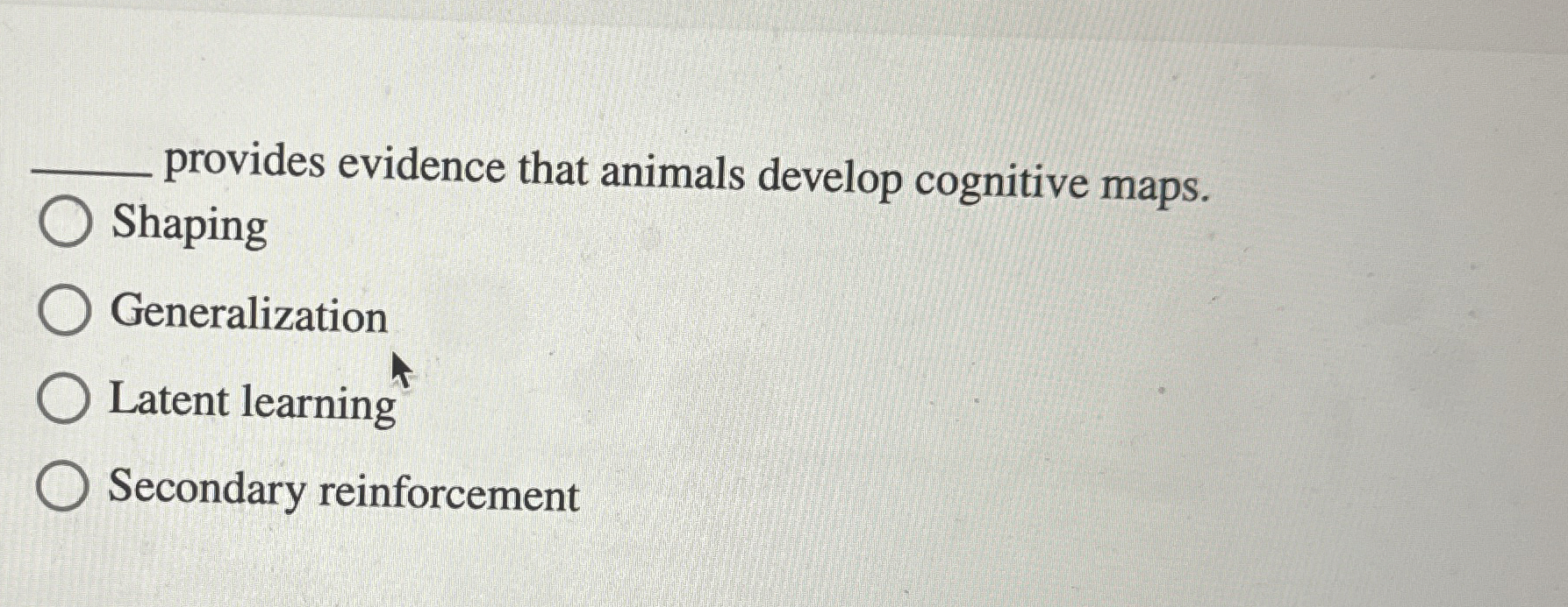 Solved q, ﻿provides evidence that animals develop cognitive | Chegg.com