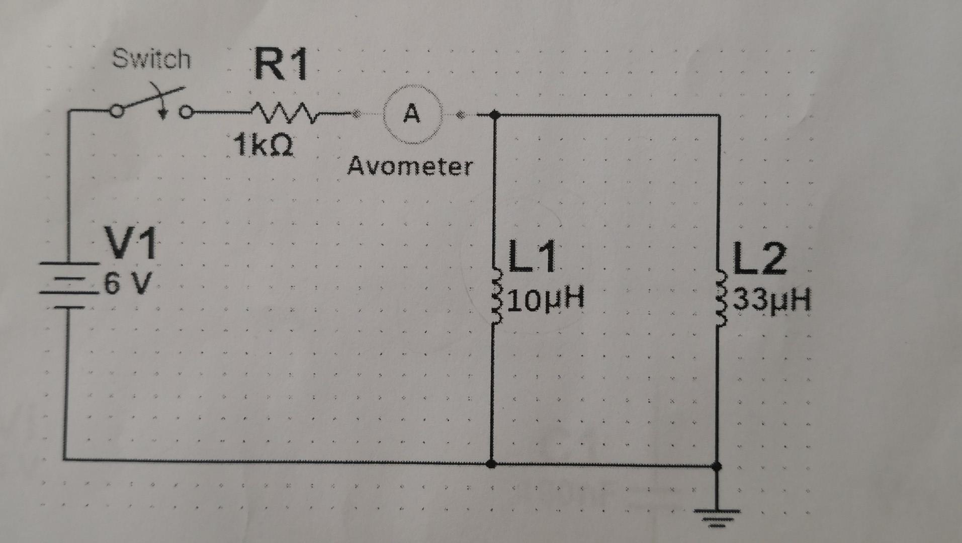 Solved Switch R1 oto to in 1kΩ А Avometer Lvi —6 V L1 3104H | Chegg.com