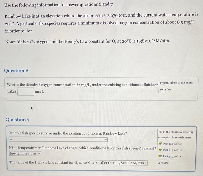 Solved Use the following information to answer questions 6 | Chegg.com