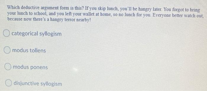 Which deductive argument form is this? If the Great | Chegg.com