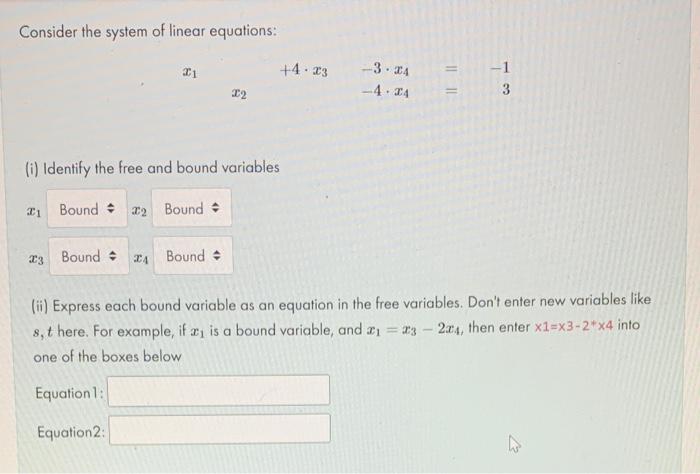 Solved Consider the system of linear equations: | Chegg.com