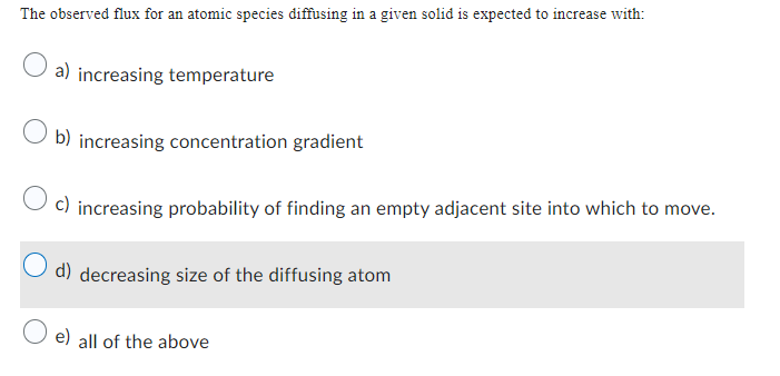 Solved The observed flux for an atomic species diffusing in | Chegg.com