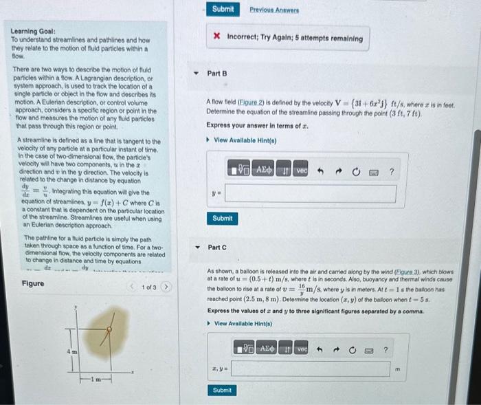 Solved Learning Goal: To understand streamlines and | Chegg.com